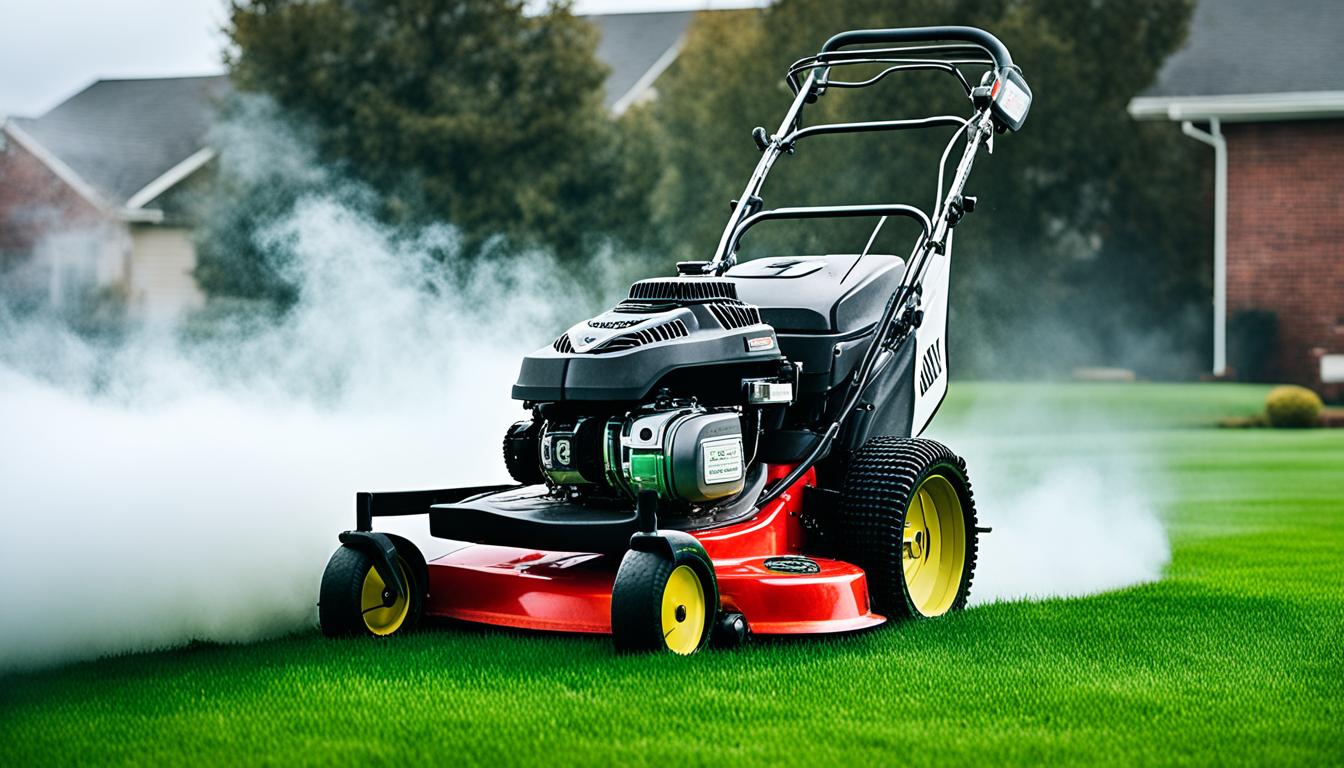 White smoke from lawn mower when starting